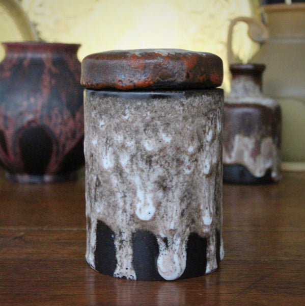 Ruscha West German Lidded Cannister with Vulcano Glaze by Otto Gerharz ...