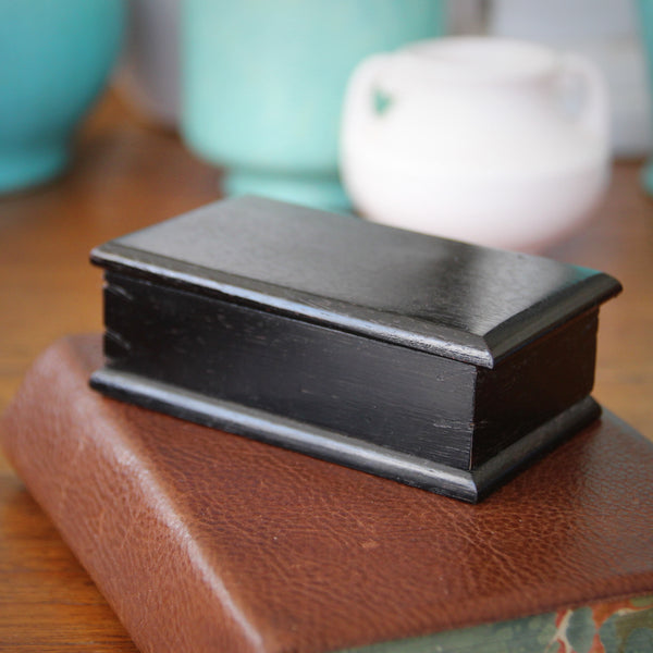 Edwardian English Ebonywood Trinket Box with Removable Divider & Lid ...