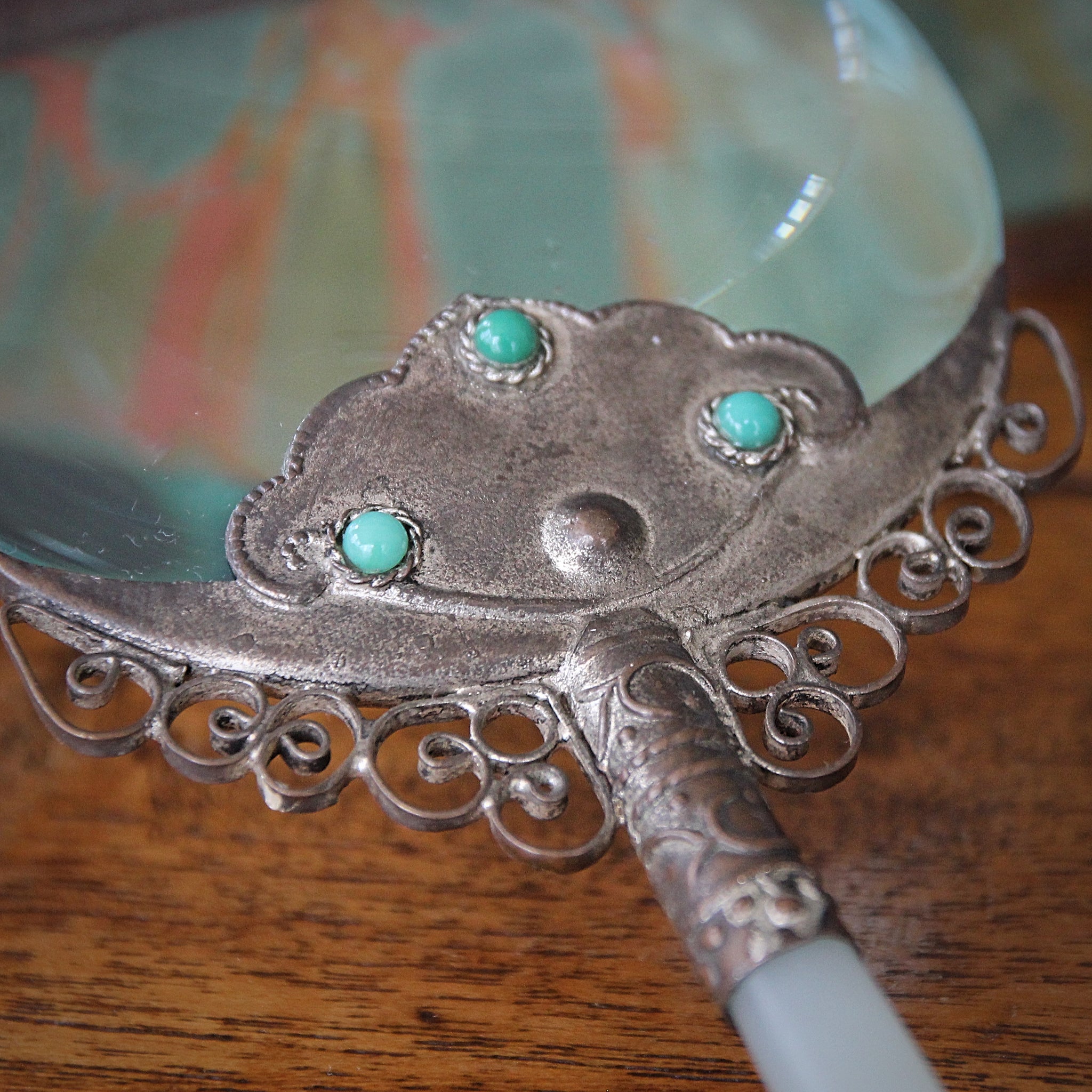 Chinese Magnifying Glass with Jade Handle & Cabochons – LEO Design, Ltd.