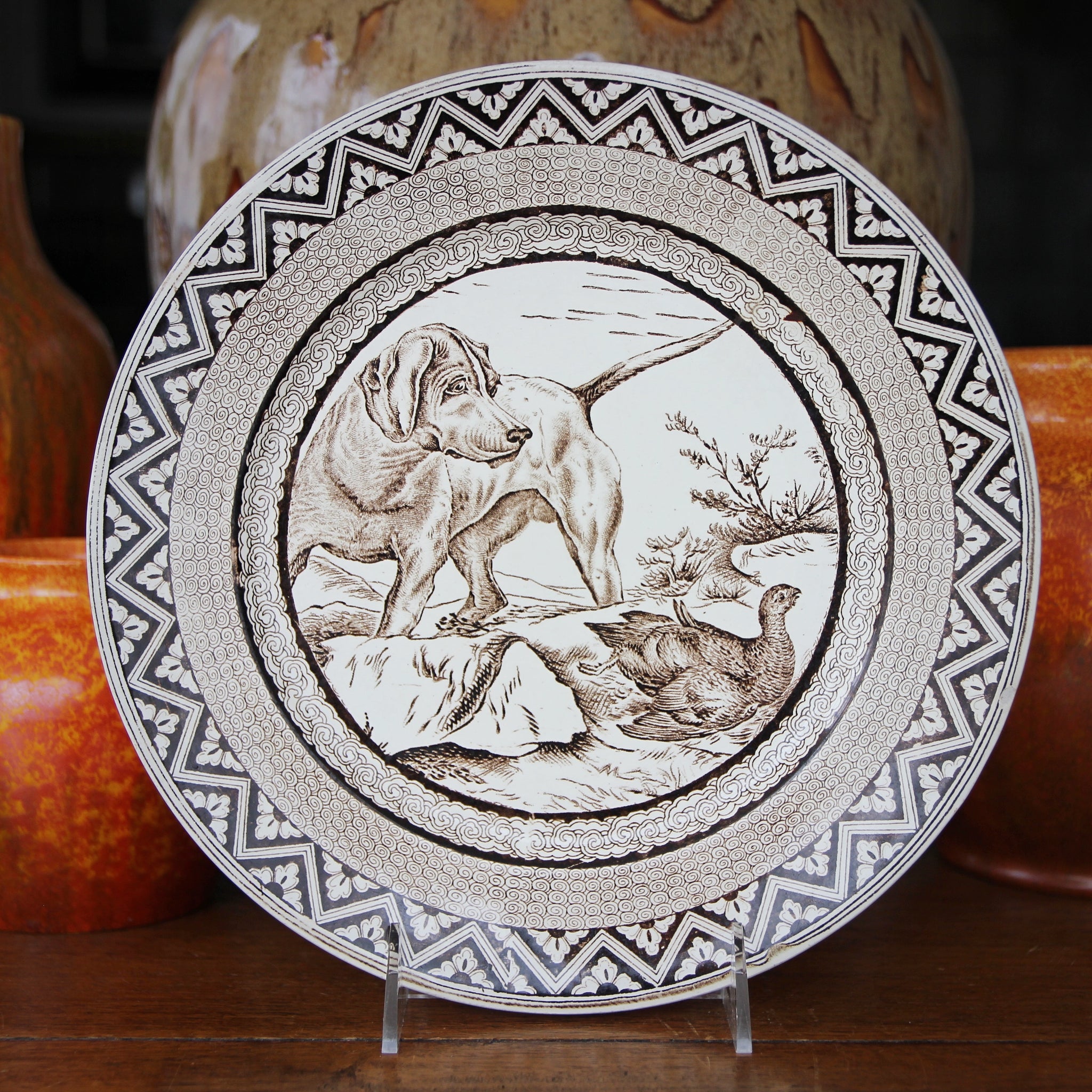 Wedgwood English Aesthetic Movement Transferware Bird Dog Plate – LEO ...