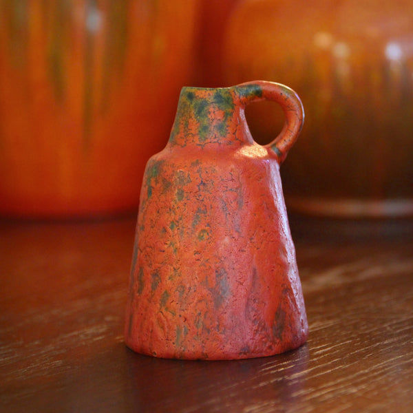 Ruscha German Orange Vulcano Pitcher by Kurt Tschöner & Otto Gerharz ...