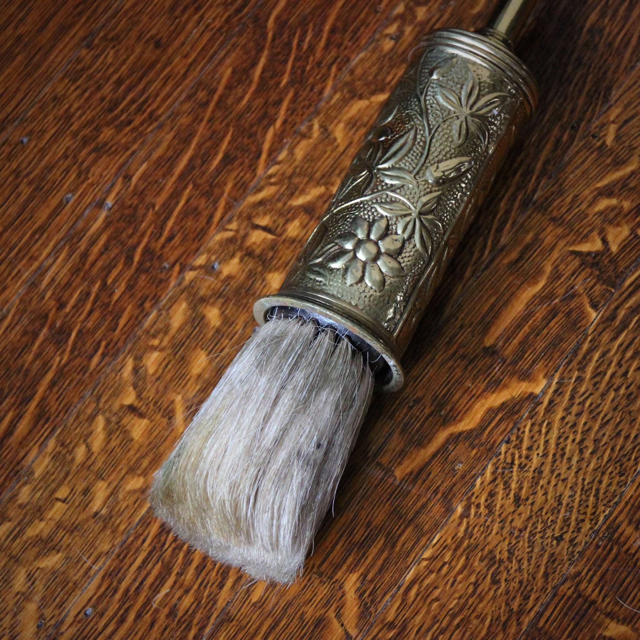 Victorian English Brass Retractable Horsehair Fireplace Brush – LEO ...
